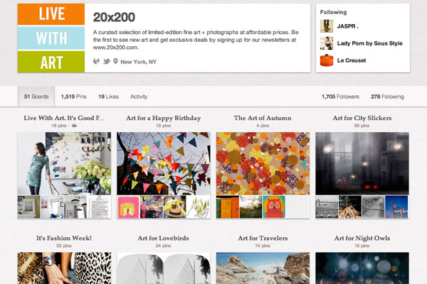 20x200 | Top 30 Users to Follow on Pinterest: Style, Art, Lifestyle ...