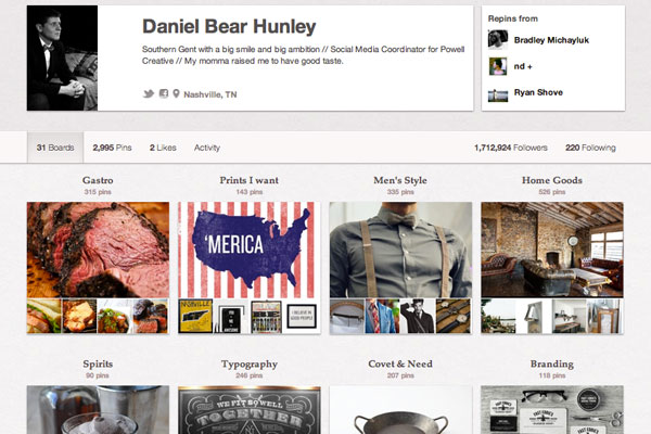 Daniel Bear Hunley | Top 30 Users to Follow on Pinterest: Style, Art ...